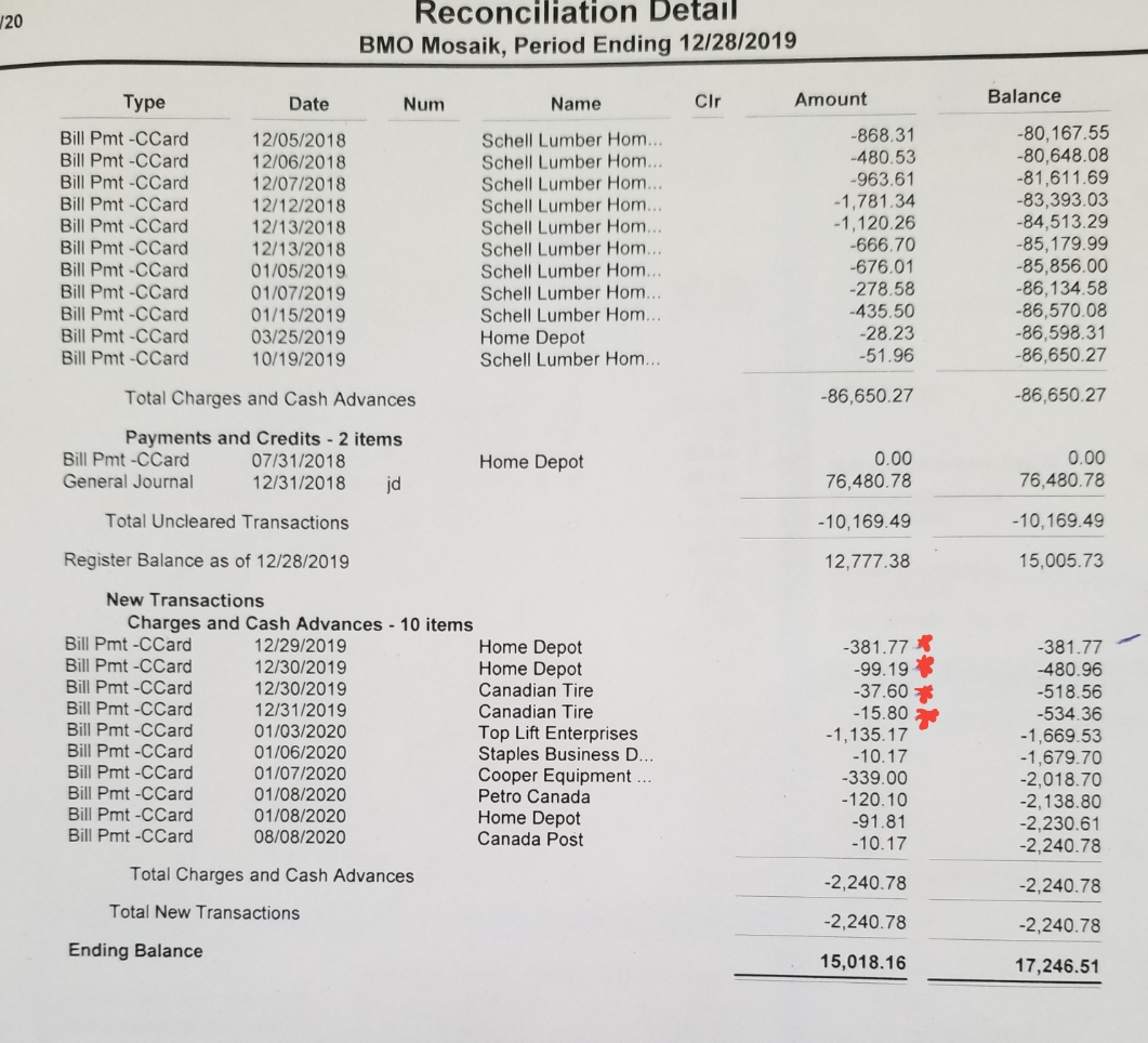 Credit Card Reconciliation
