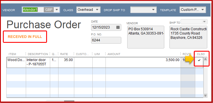 Solved: Crediting a PO with a previous credit card payment.