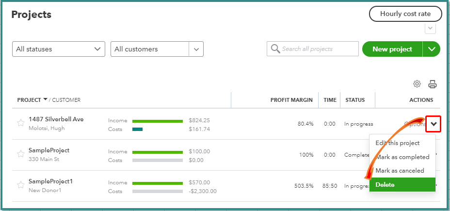 Pros & Cons to setting up projects by converting sub-customers in QBO ...
