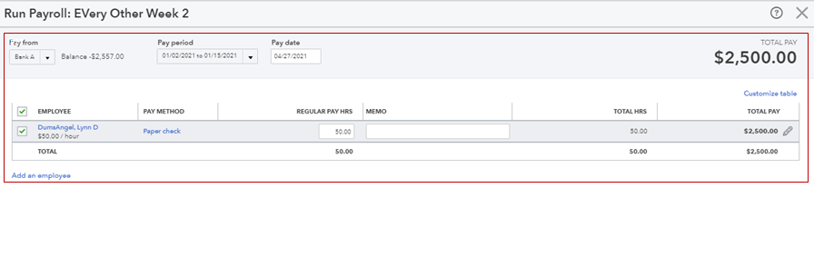 Can previous payroll be added to quickbooks?