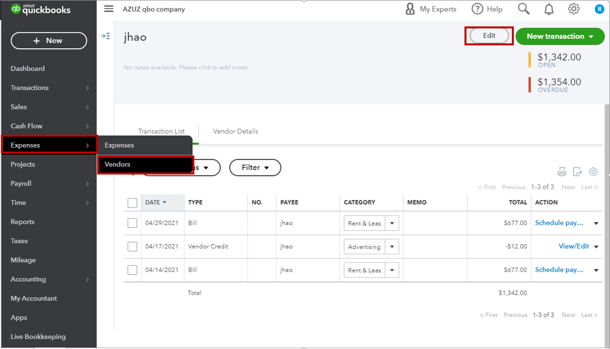 Solved: Contractors - Payee vs Vendor