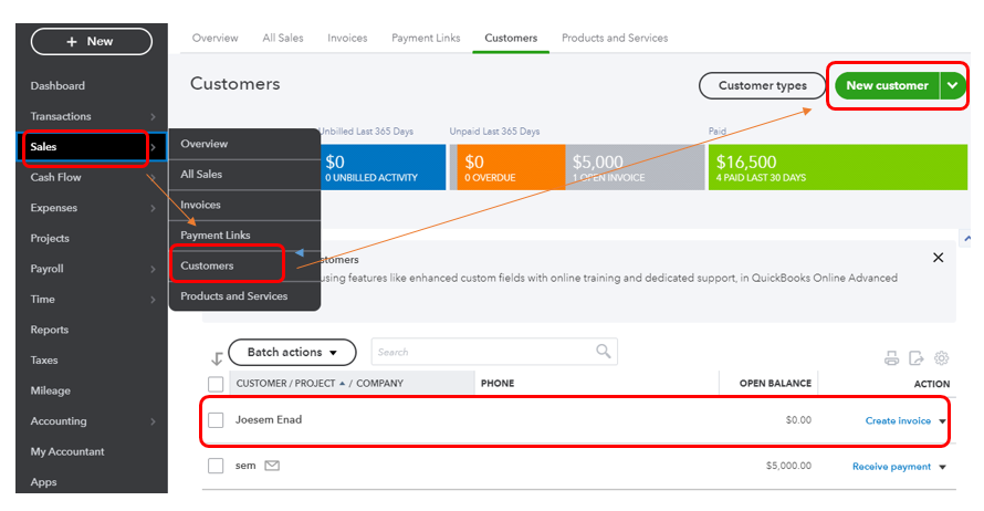 I'm unable to create a new customer in Quickbooks after having created ...