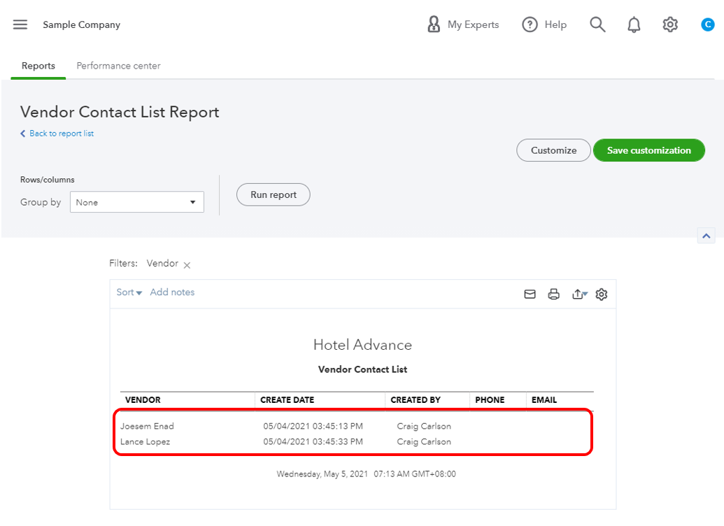 Solved: New vendor report