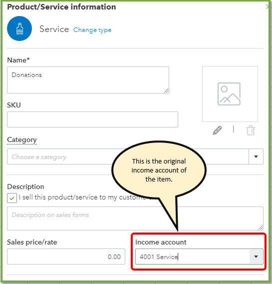 I am updating my products and services, but when I change the Income ...
