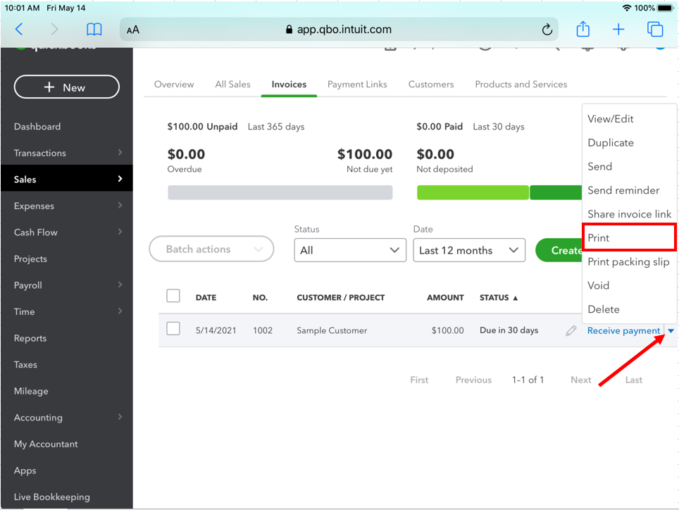 Can anyone print an invoice from Safari on iPad Pro?