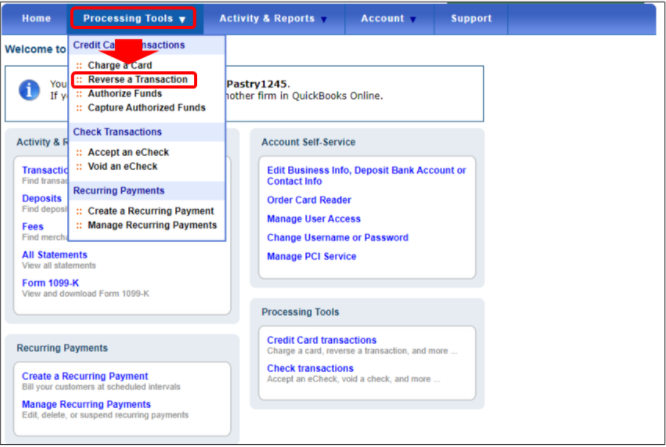 How do you refund an electronic payment from a customer?