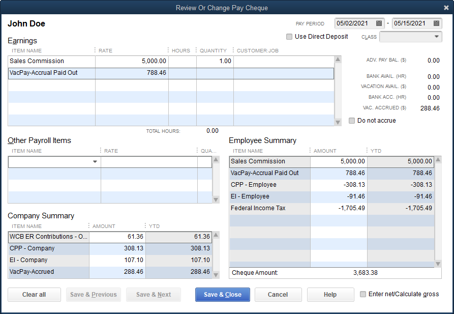 Negative paycheck due to overpayment