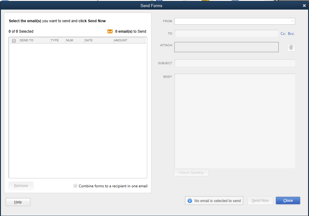 How do I modify the template for Send Forms (Combine forms to a ...