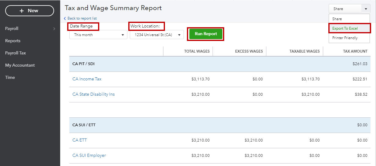 Looking for DE9C report