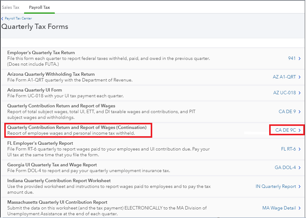 Looking for DE9C report