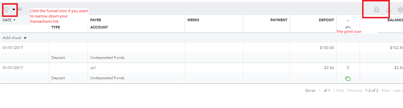How do I print my check register?