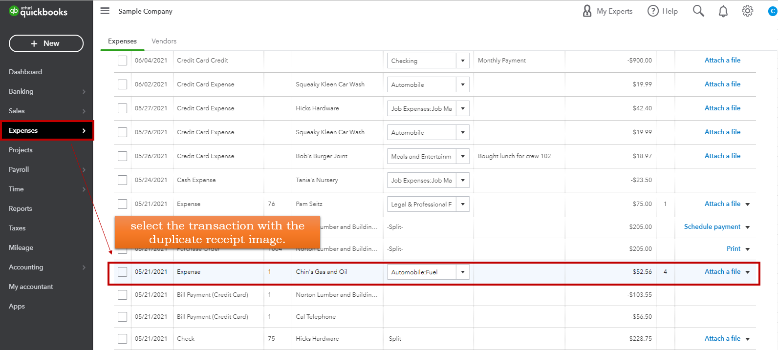 Duplicate Receipt Images