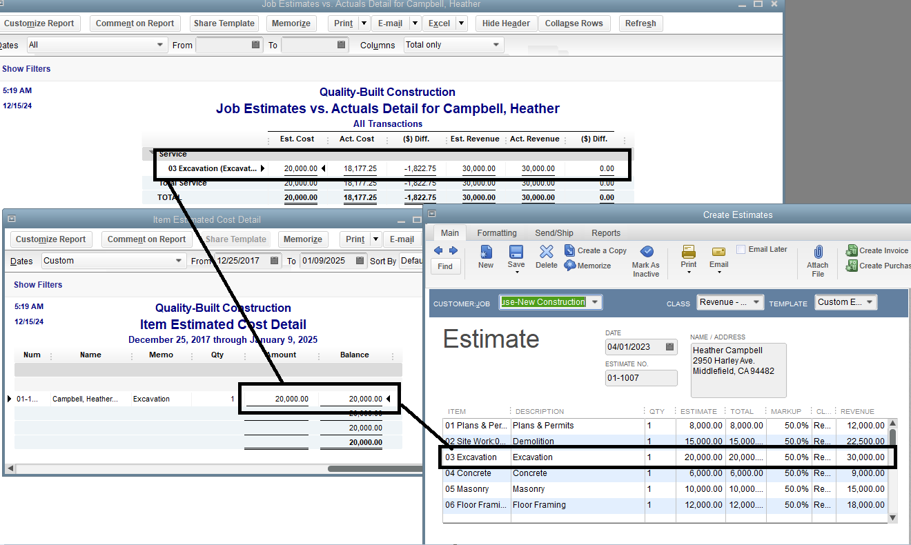Labor Reports by Job-Contractor Edition-QB Desktop