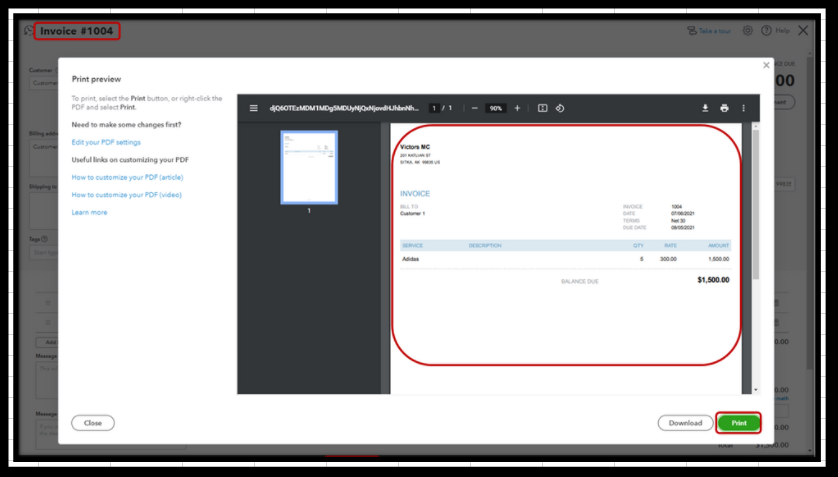 How to print an invoice?