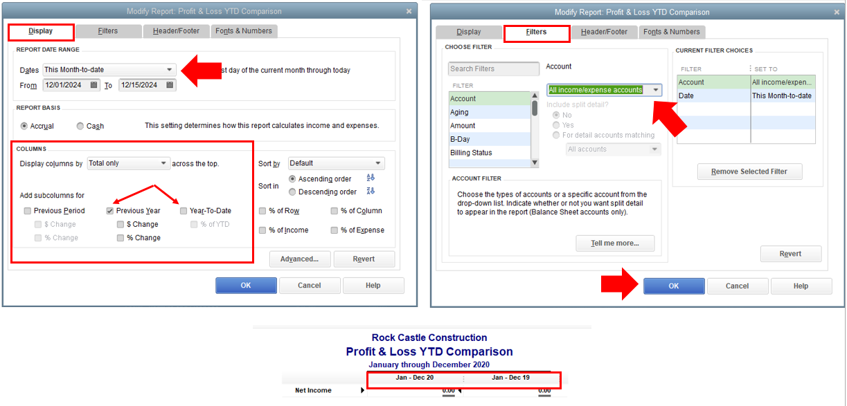 Need to Create a Simple Comparison Report of Certain Accounts