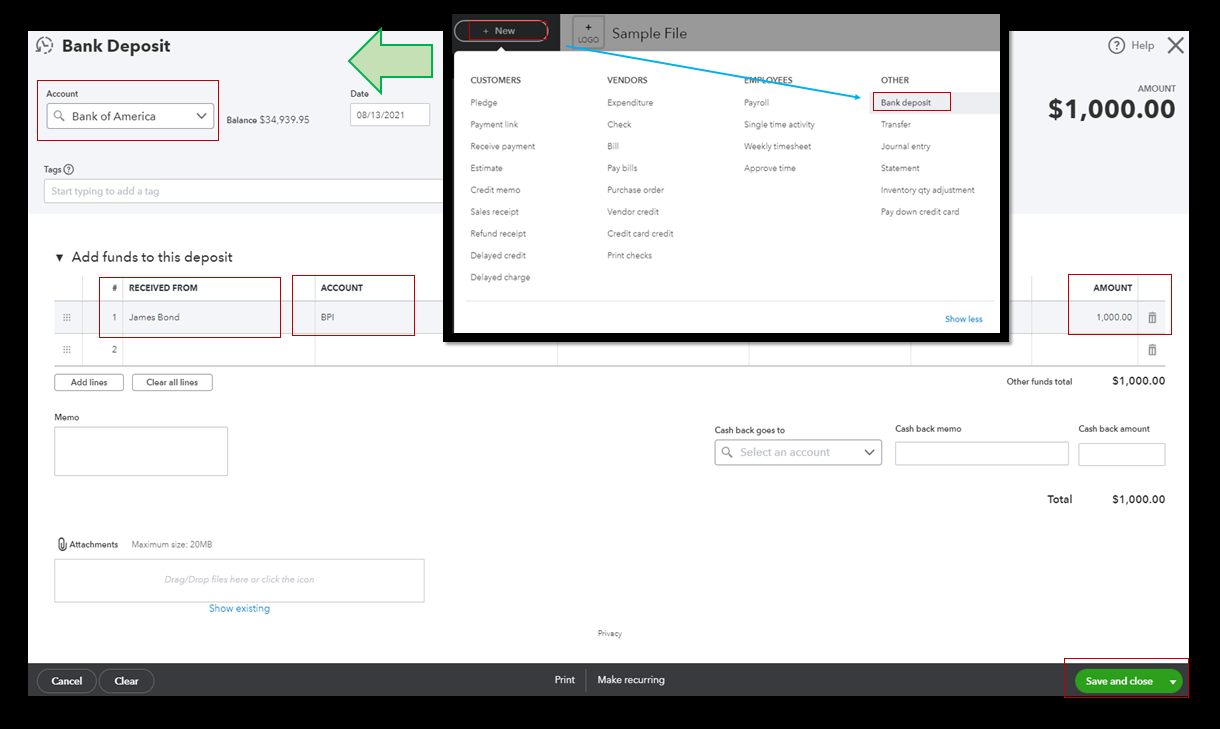 Solved: QBO creates a debit and credit when bank deposit entered. Why ...