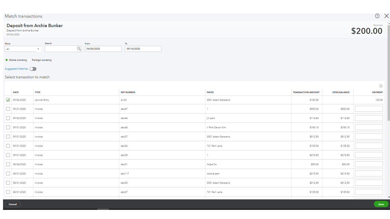 Unapplied Cash Payment Income