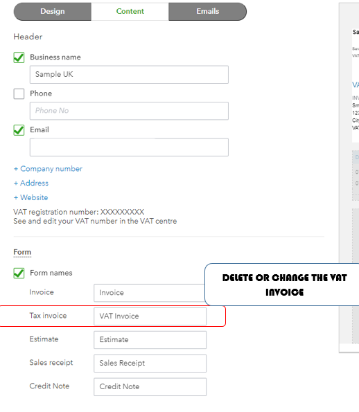 Solved: How do I stop my invoices being titled "VAT INVOICE"? I'm not ...