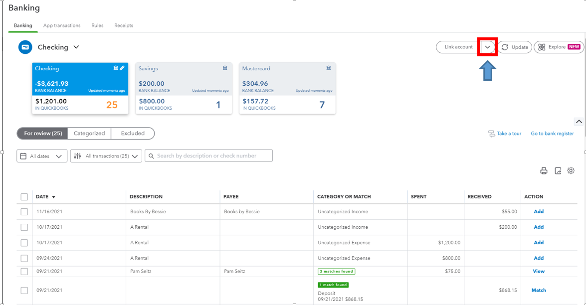 Solved: Making a credit card a sub-account after the fact