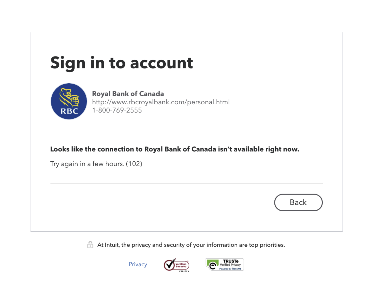Sept 25 2021 - Can't Link RBC Business Bank Account (Error 102) - Page 4