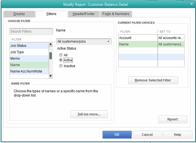 Solved: How do I hide inactive customers in Balance Detail Report?