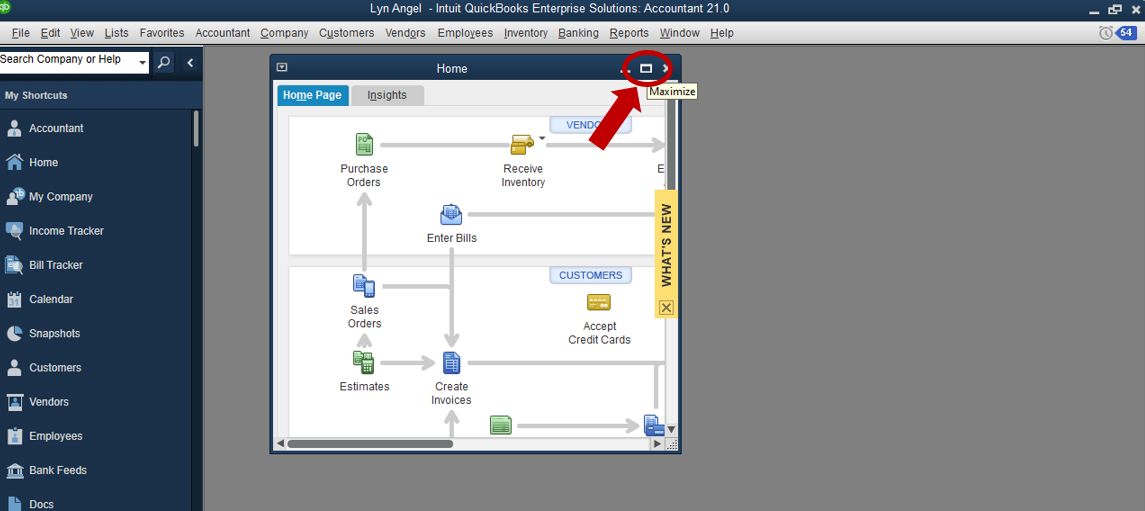 Set the Home window to open full screen