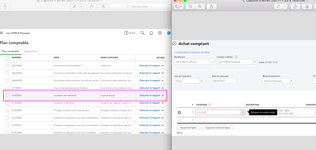 Problème suite à modification nom liste plan comptable - QuickBooks ...