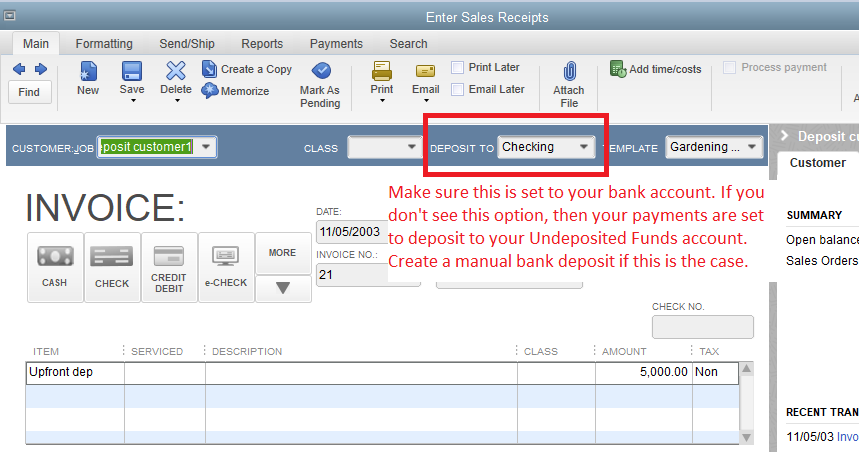 Solved: Applying a customer deposit to an invoice or sales order