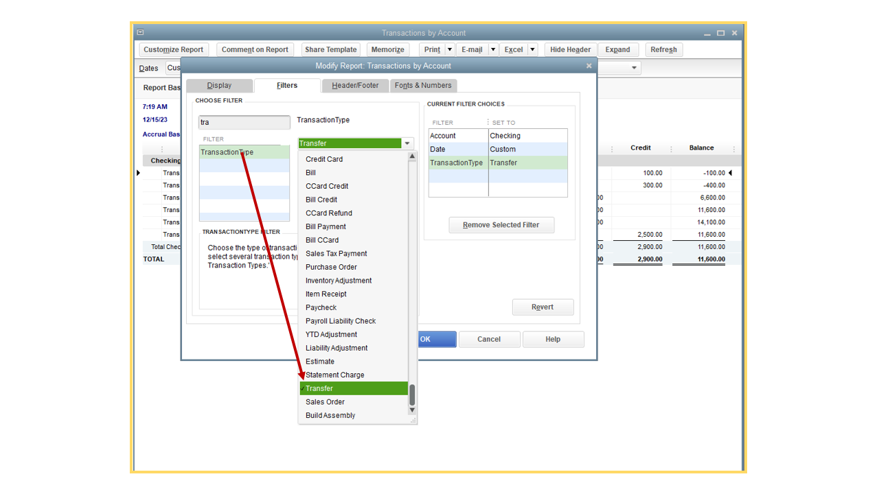 Solved: bank transfers do not show up on profit and loss
