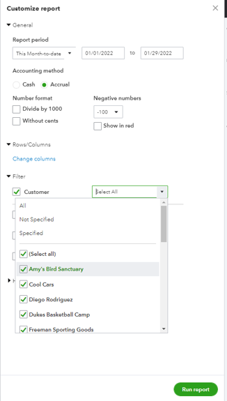 Solved: How do I hide inactive customers in Balance Detail Report?