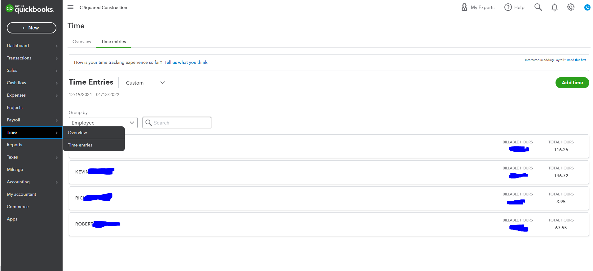 Is it possible to have my independent contractors enter their time on a ...