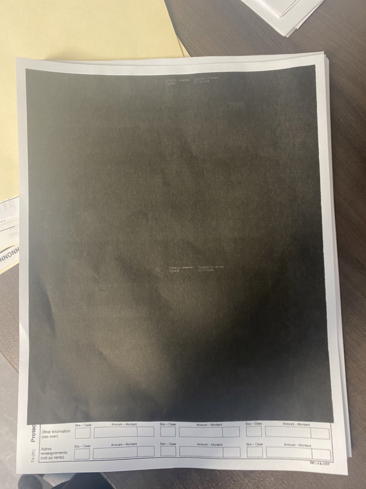 T4 slips printing all black