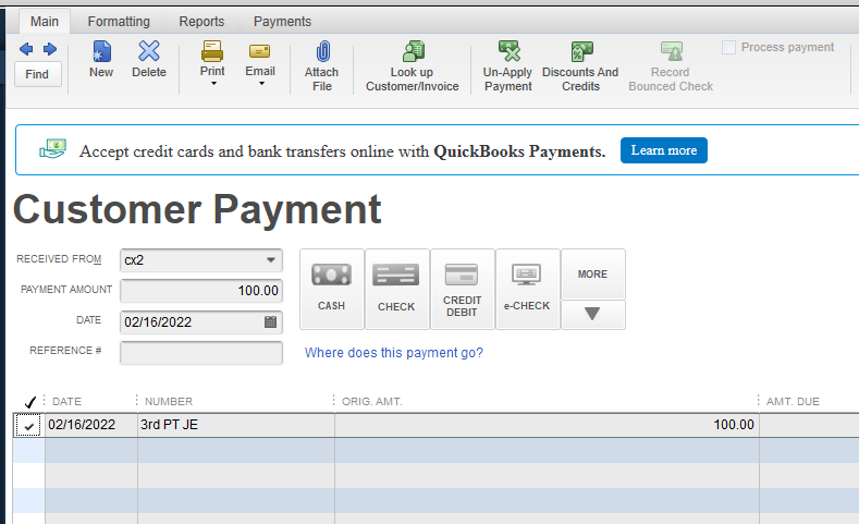 Solved: third party payments