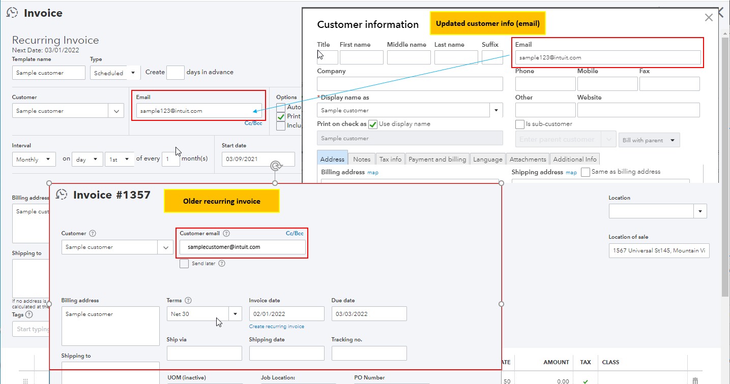 How do I change company's email address associated with sending ...