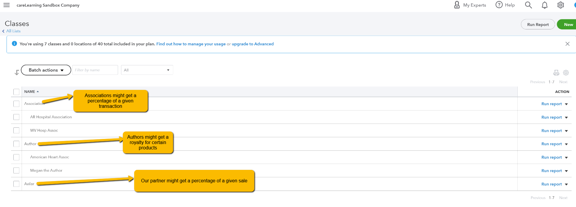 Royalty and Commission reports