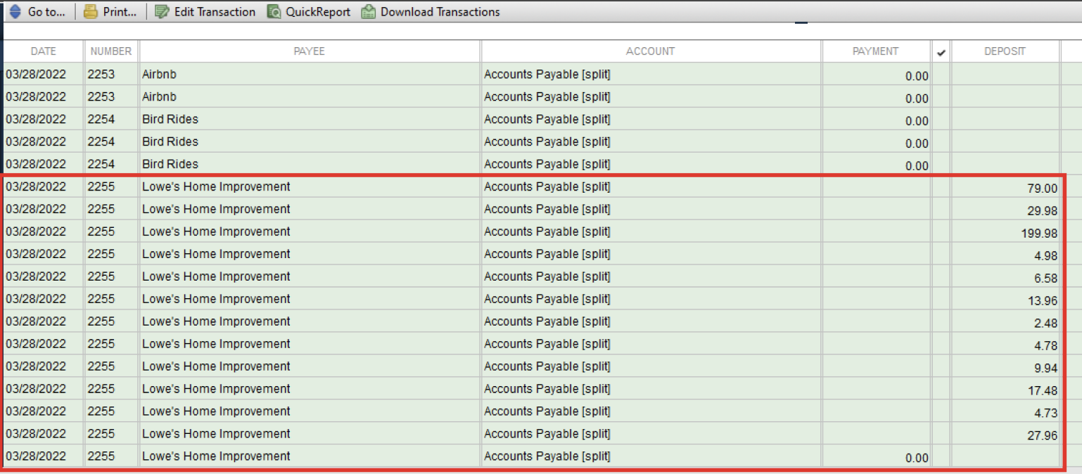 Why do the line items in my bill show up as separate transaction in my ...