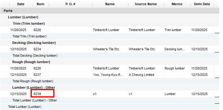 GL Detail not showing purchase order