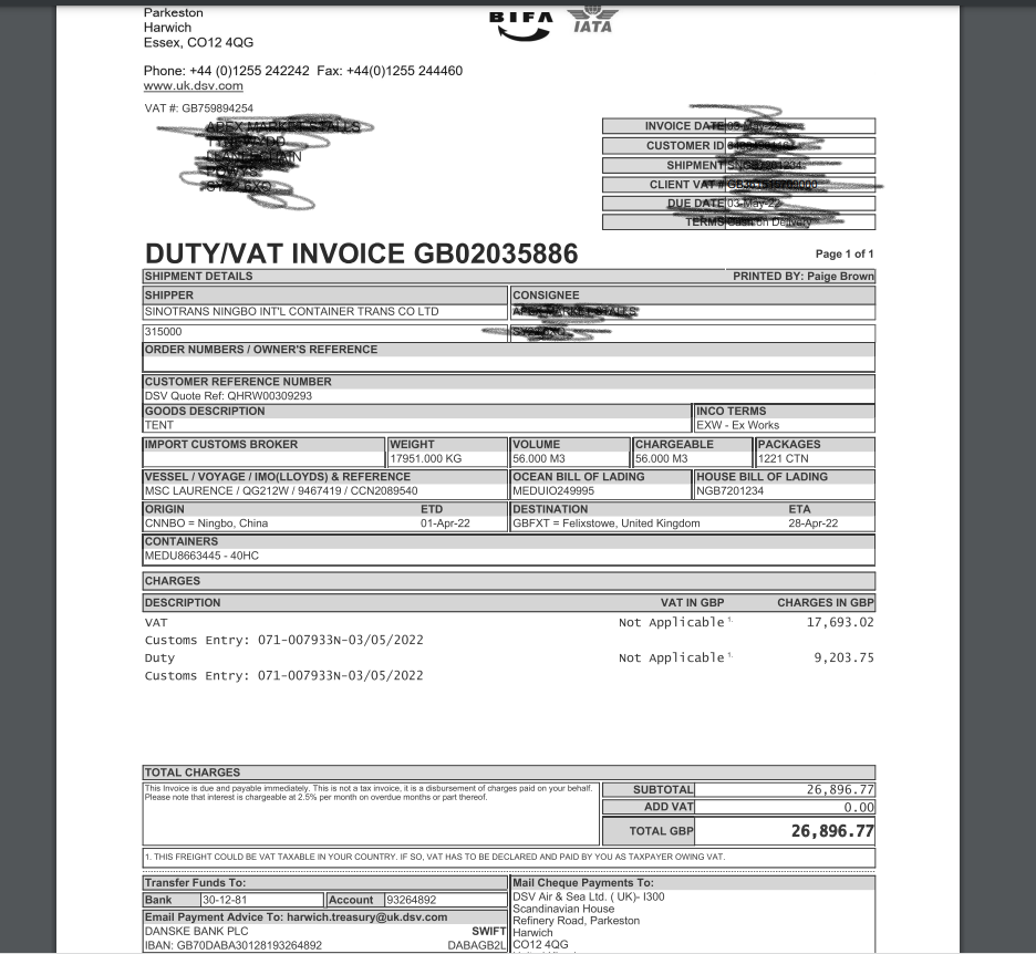 Solved: Entering Duty/VAT invoice