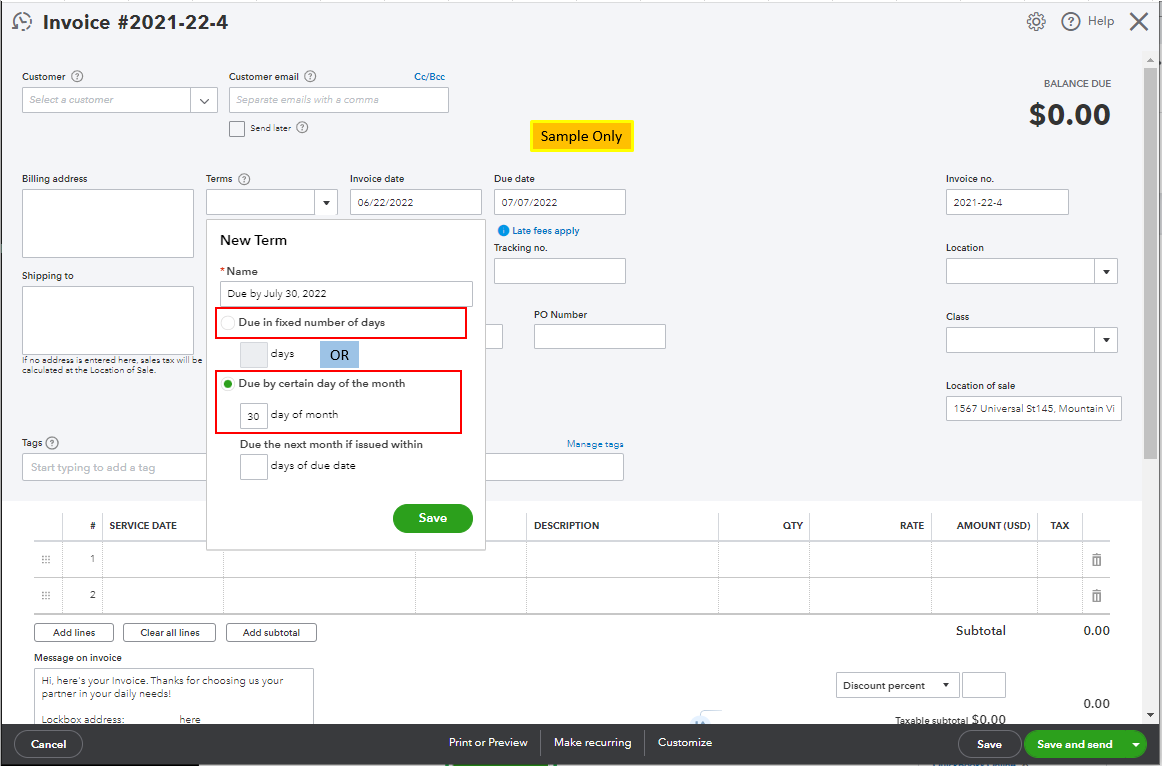 Solved: I need annual invoices with quarterly payments. How can I set ...
