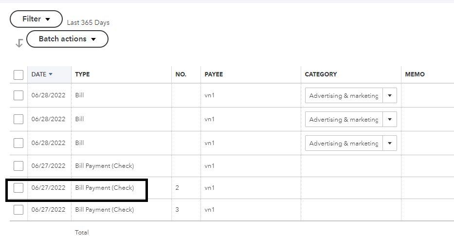 How do I change a check number so it matches my actual paper checks?