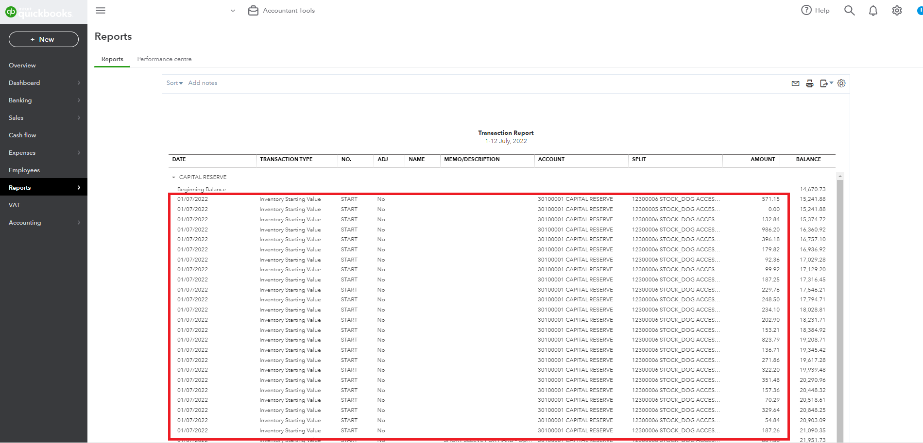 Solved: How do I delete "Inventory Starting Value"?