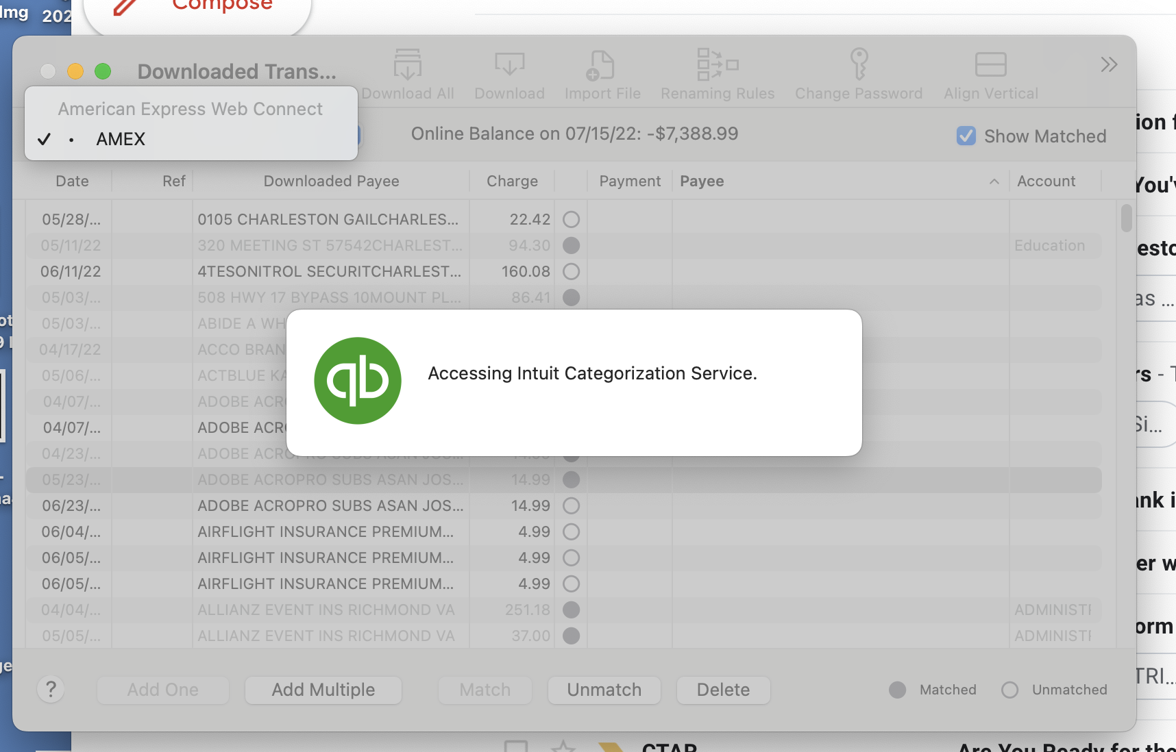Importing credit card transactions to QB Desktop for Mac 2022 each month?