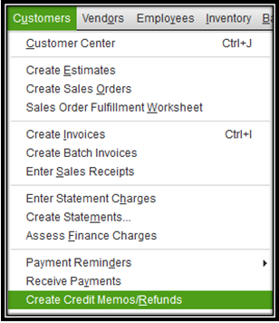 Create credit memo for customer when we overcharged them for a product