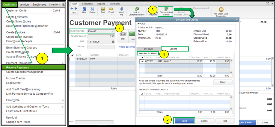 Create credit memo for customer when we overcharged them for a product