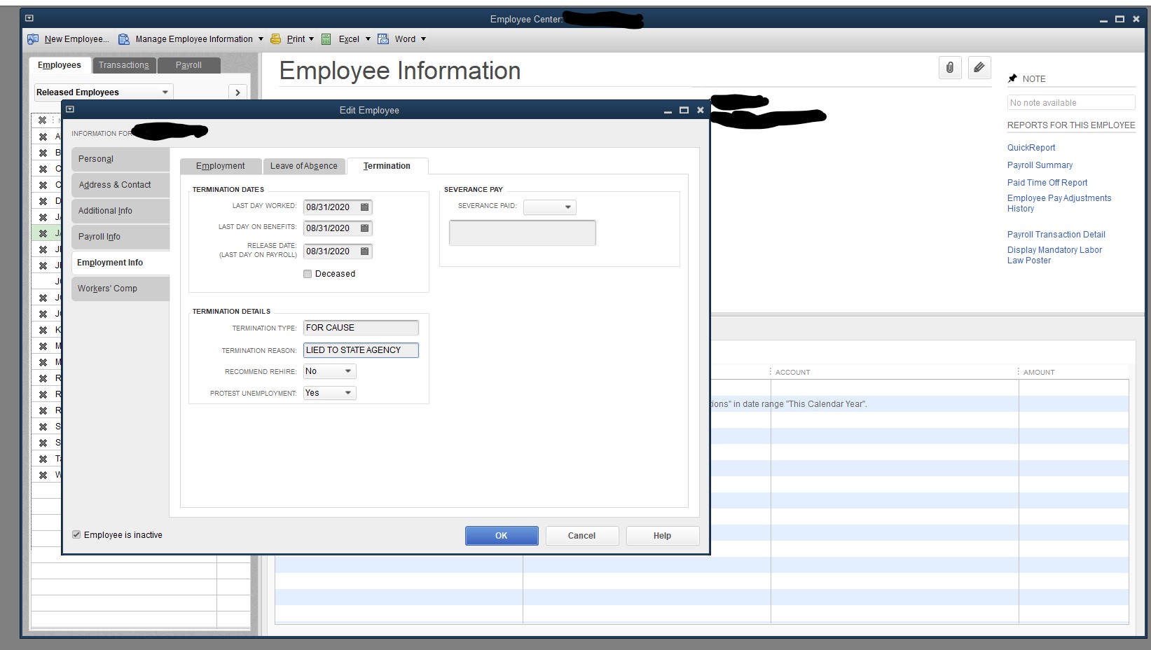 Intuit Do not Rehire list