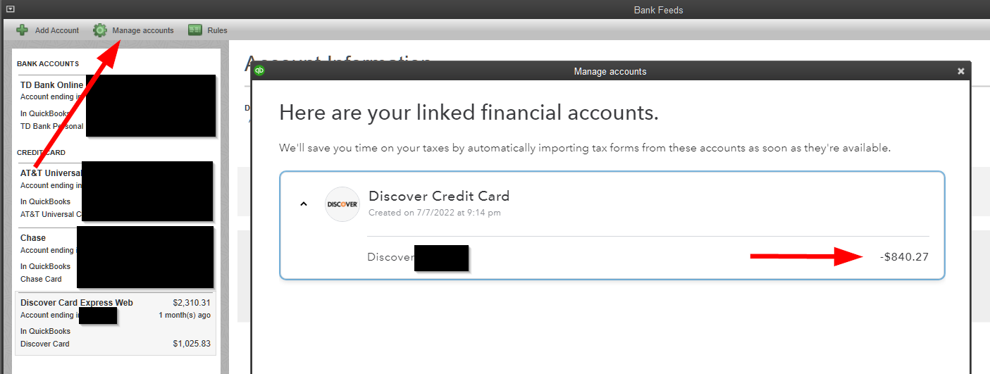 Solved: Unable to disconnect bank feed from discover account QB Desktop ...