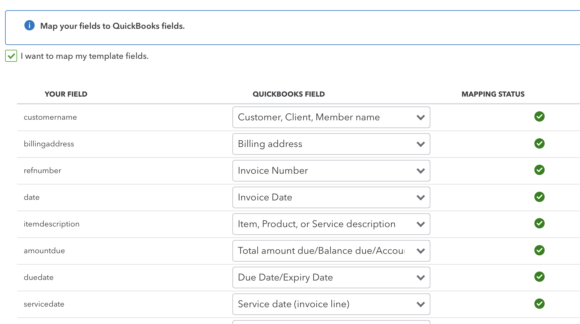 How do I add Dates of Service column to an invoice in QuickBooks online?