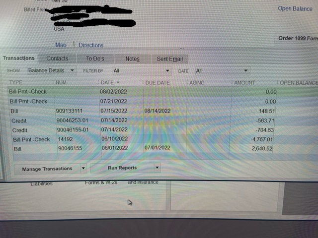 I received a cash refund for returned materials. How do I apply that ...