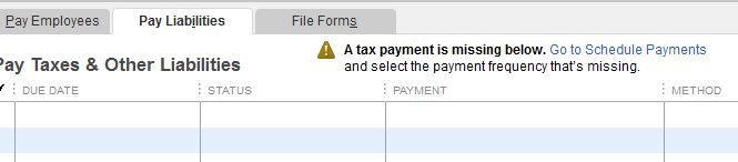 Solved: Payroll Tax Payment Missing