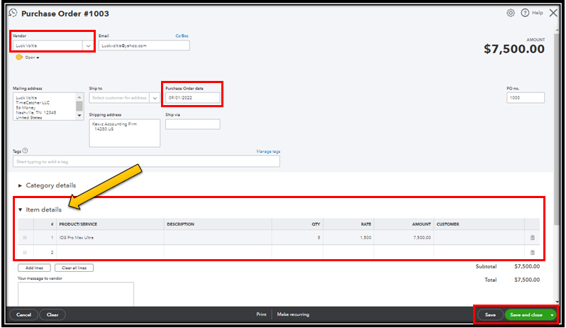 Recording Inventory Qty Received